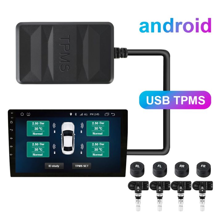 USB TPMS Tire Pressure Monitoring System Android TPMS Spare Tyre Internal External Sensor for ...