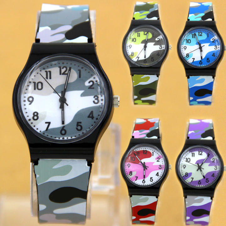 Student Children Watch Plastic PVC Fashion Swatch Watch Fans Color ...