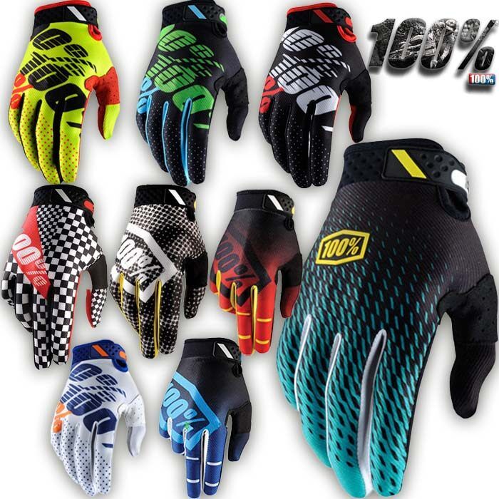 100% gloves Classic Nine Colors Full Finger Motorcycle Gloves Moto ...