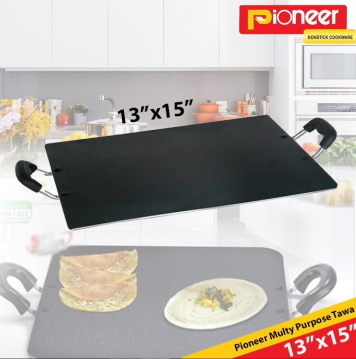 Pioneer Rectangular Multi-Purpose Tawa – Non-Stick Griddle for Grilling ...