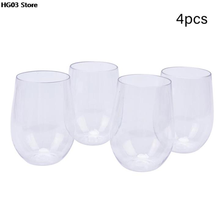 4pc/set Shatterproof Plastic Glass Unbreakable Pctg Red Tumbler Glasses ...