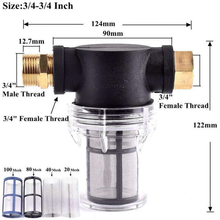 1/2 3/4 Garden Filter Pressure Pump Inlet Filter Watering Irrigation ...