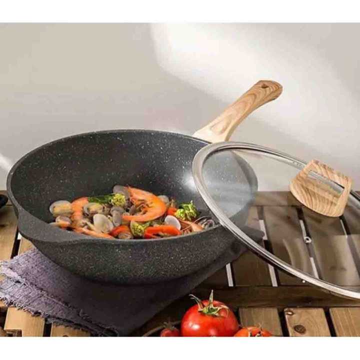 Granite coated nonstick wok | Daraz.lk