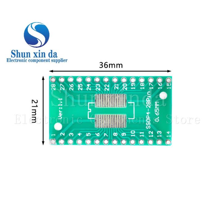 10PCS SSOP28 TSSOP28 SOP-28 SOP28 to DIP28 Transfer Board DIP Pin Board ...