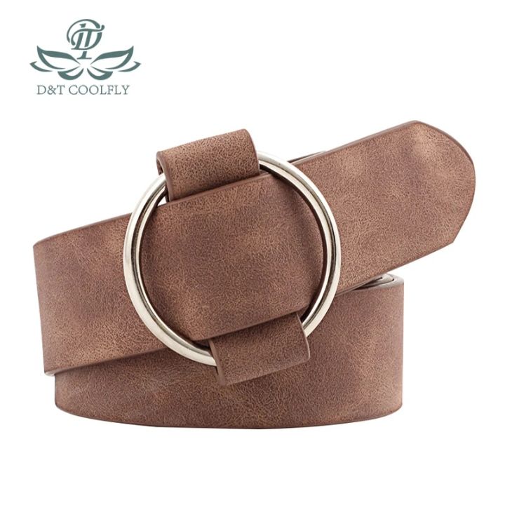 【NEW】 ZLY Fashion PU Material Belt Women Men Rain Metal Circle Buckle ...