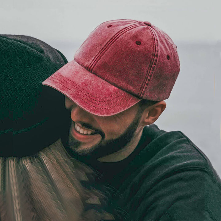 100% Cotton Washed Plain Baseball Cap, Retro Adjustable Dad Hats Unisex ...