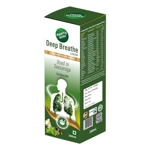 Amrith Noni Deep Breathe Liquid - 200ml | Ayurvedic Cough Syrup | With ...