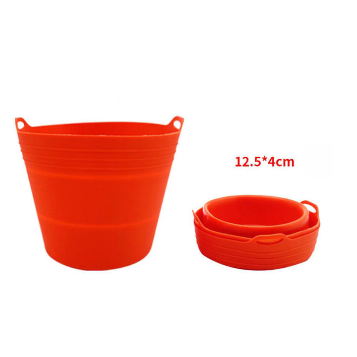 Orange Silicone Bucket Liners Fold 12.5cm Silica Grease Bucket Liners ...