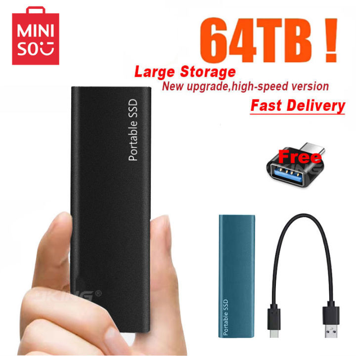 MINISO Portable External Hard Drive1TB 2TB Mobile Solid State Drive USB ...
