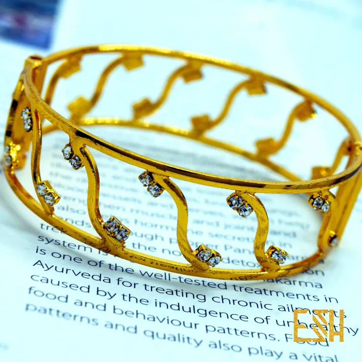 Hight Quality Fashion Gold Plated ESH Lover Stylish Scrow Lock Bangle ...
