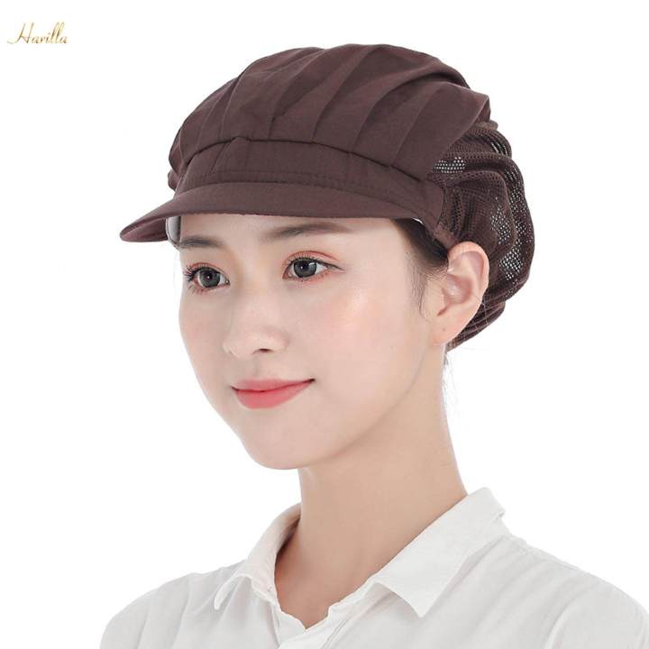 Chef Hat Mesh Food Service Baker Cap Waiter Cap for Commercial ...