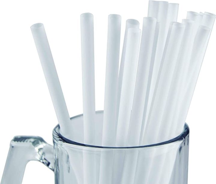 100/200 pcs White Straws Plastic Bendable Drinking Straws | Daraz.lk