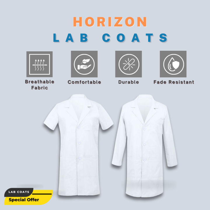 Horizon White Coat - Lab coat - Doctor Coat - White Clinical Coat | Daraz.lk