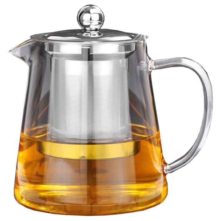 5Sizes Clear Borosilicate Glass Teapot With 304 Stainless Steel Infuser ...