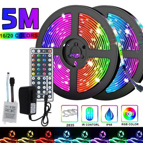 Multicolor LED Light Strip 5M Color Changing RGB LED Strip Light With ...