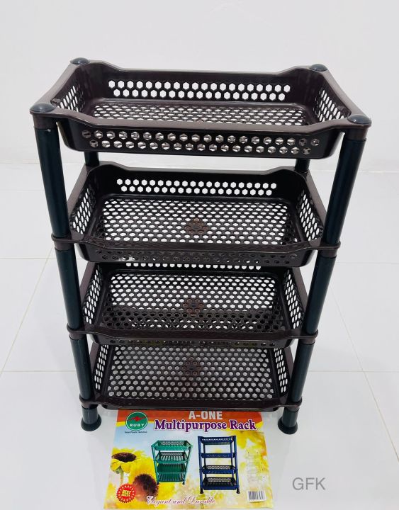 Plastic Vegetable Fruit Rack - 4 Layer Multipurpose Stand Rack | Daraz.lk