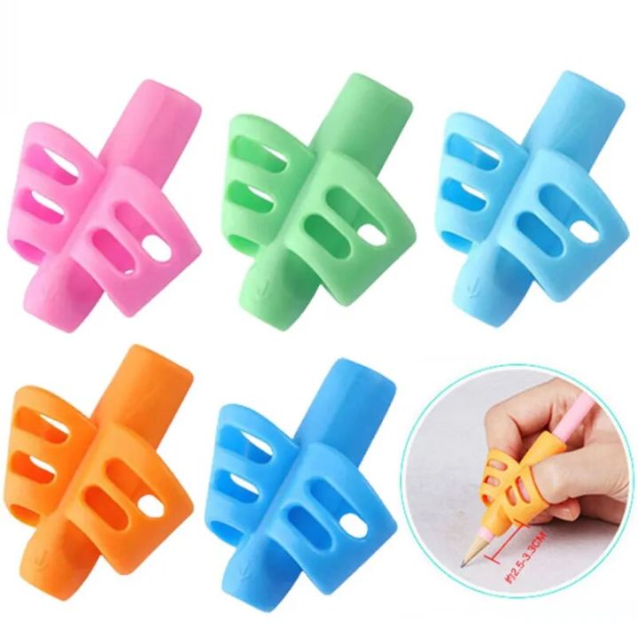 【HOT】 Soft Silica Pencil Grasp Two-Finger Gel Pen Grips Children ...