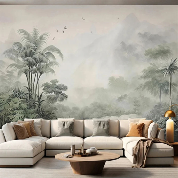 custom Plants Coconut Trees Mural Wallpapers for living room Modern ...