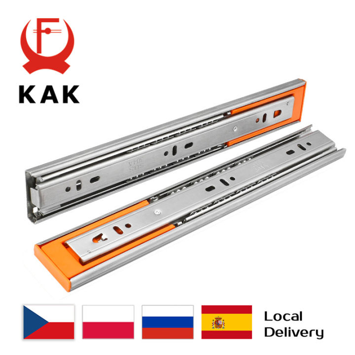 10" - 22" Stainless Steel Drawer Slides Soft Close Drawer Track Three ...