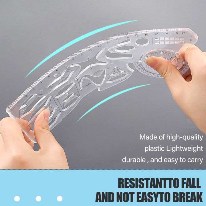 New 1/3pc Multi-function Drawing Ruler Geometric Figure Ruler High ...