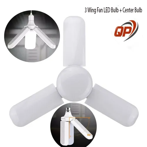 4 in 1 - LED Bulb Super Bright Fordable Fan Blade Adjustable Energy ...