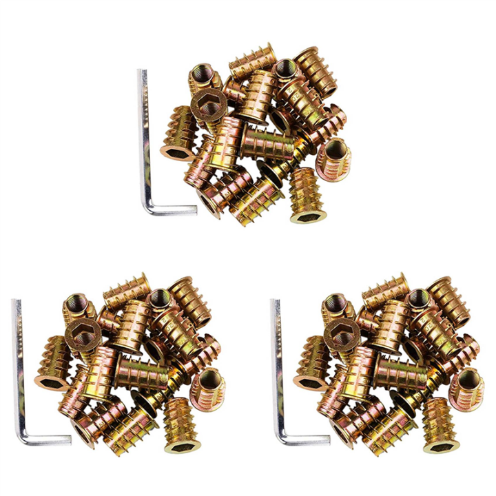 300Pcs M6 x 15mm Furniture Screw in Nut Threaded Wood Inserts Bolt ...