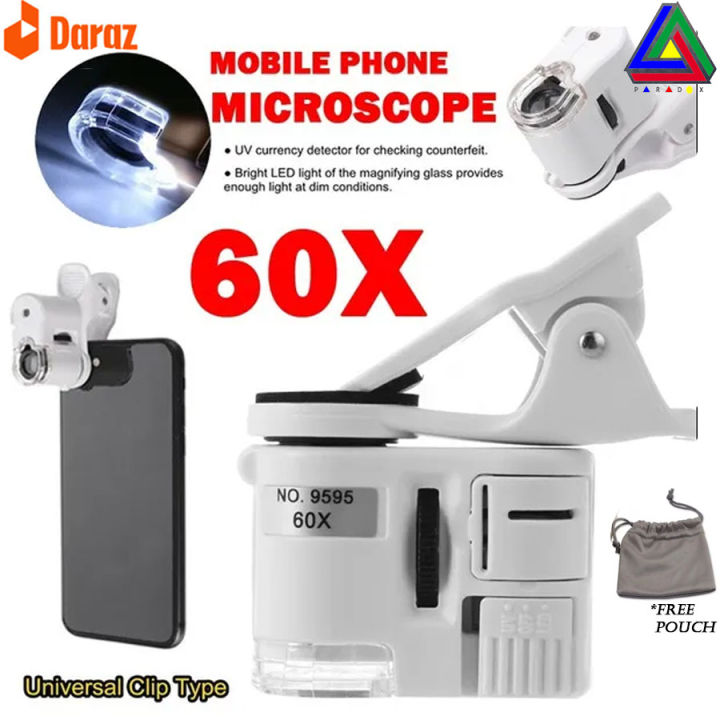 Mobile Phone Microscope Magnifying Glass Mobile Phone Camera Video 60 ...