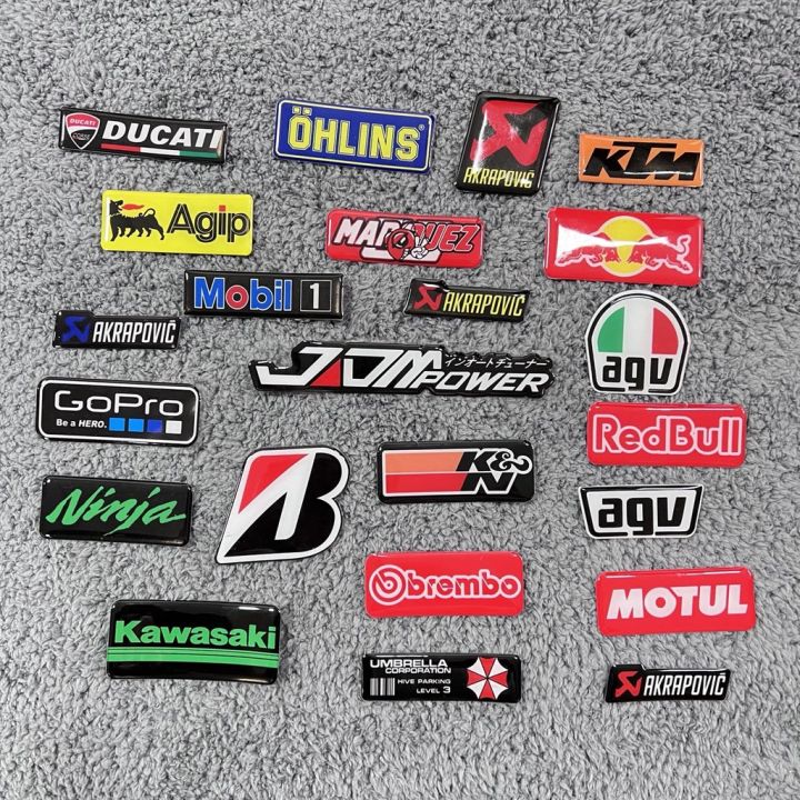 MOTUL JDM AKRAPOVIC AGV OHLINS KTM KAWASAKI NINJA 3D Resin Sticker For ...