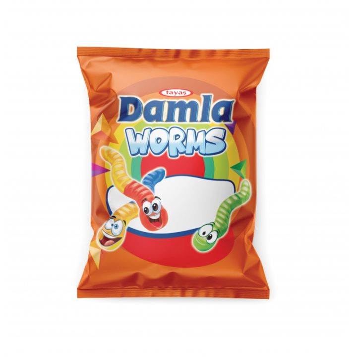 Damla WORMS Jujubes Marshmallows Sweets Sugar 80g Gummy Bear Sour Candy ...
