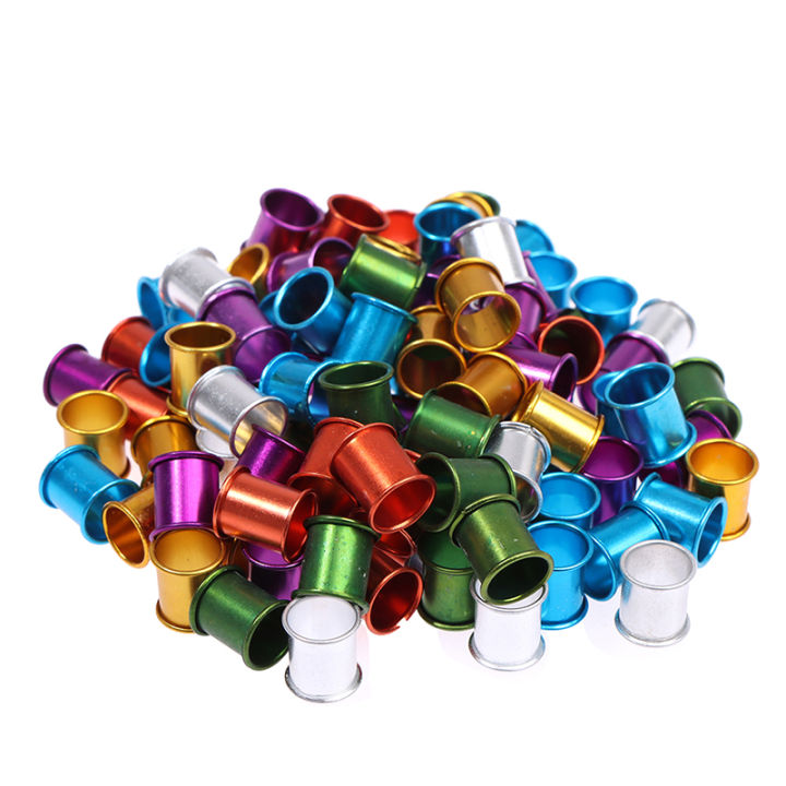 100 pcs Pigeon Foot Ring Inner diameter 8mm Length 10mm Aluminum Foot ...