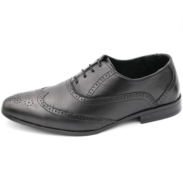 Pazz Men's Leather Shoes - Black | Daraz.lk
