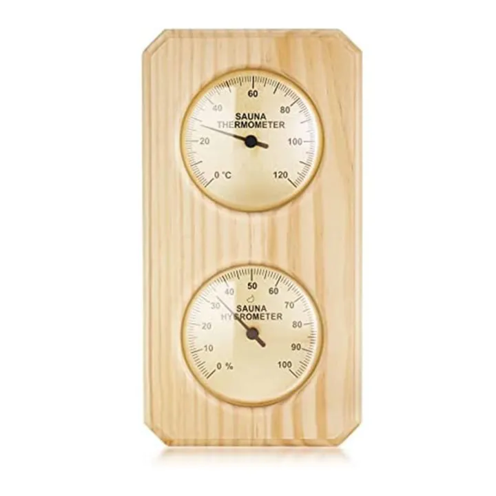 Wooden Sauna Thermometer and Hygrometer 2 in 1 Humidity Temperature ...
