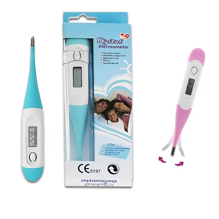Digital Baby Thermometer Flexible Rubber Digital Thermometer For Babies ...