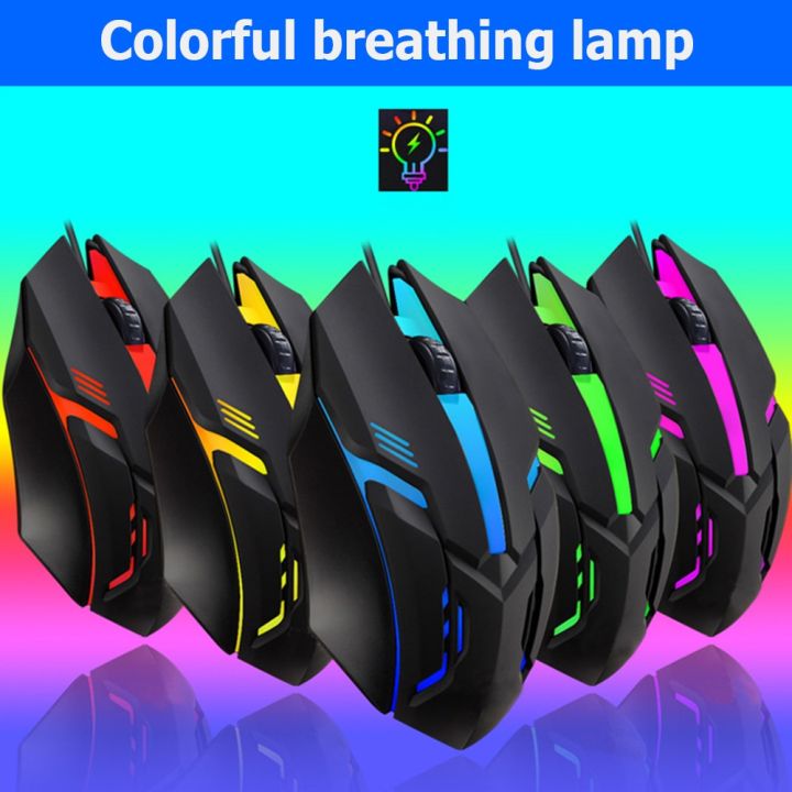 Professional 5500 DPI Gaming Mouse 2 Buttons LED Optical Business Mouse USB Wired Mice Ergonomic ...