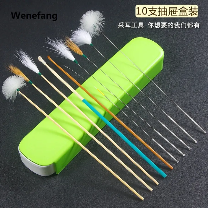 Wenefang Professional Ear Cleaner Set Goose Feather Stick Feather ...