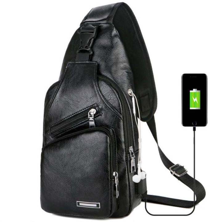 USB Charging Chest Bag Lightweight Outdoor Sports Leisure Couple Men's ...
