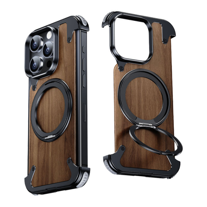 For iPhone 16 15 14 Pro Max Case 360° Rotating Ring Stand Magnetic ...