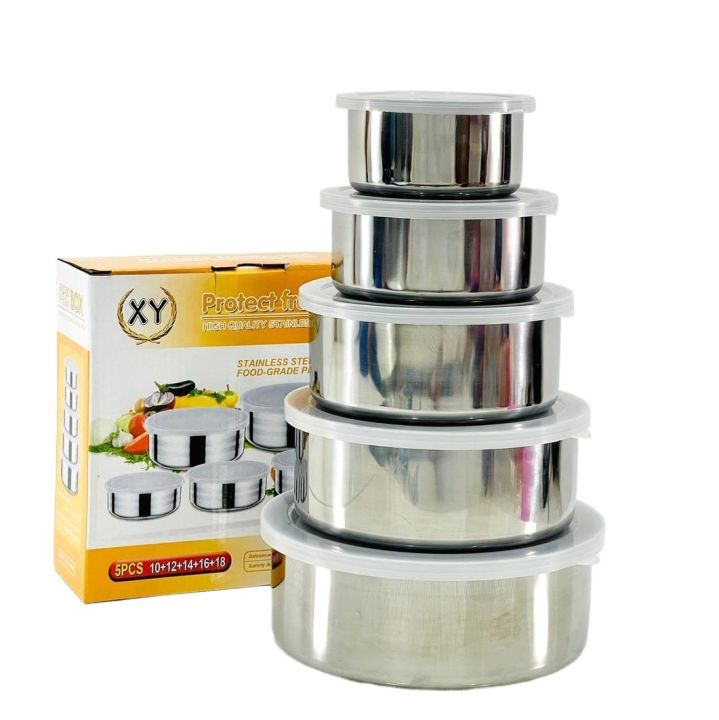 Set of 5 Heavy Stainless Steel Protect Fresh Boxes - Durable and Secure ...