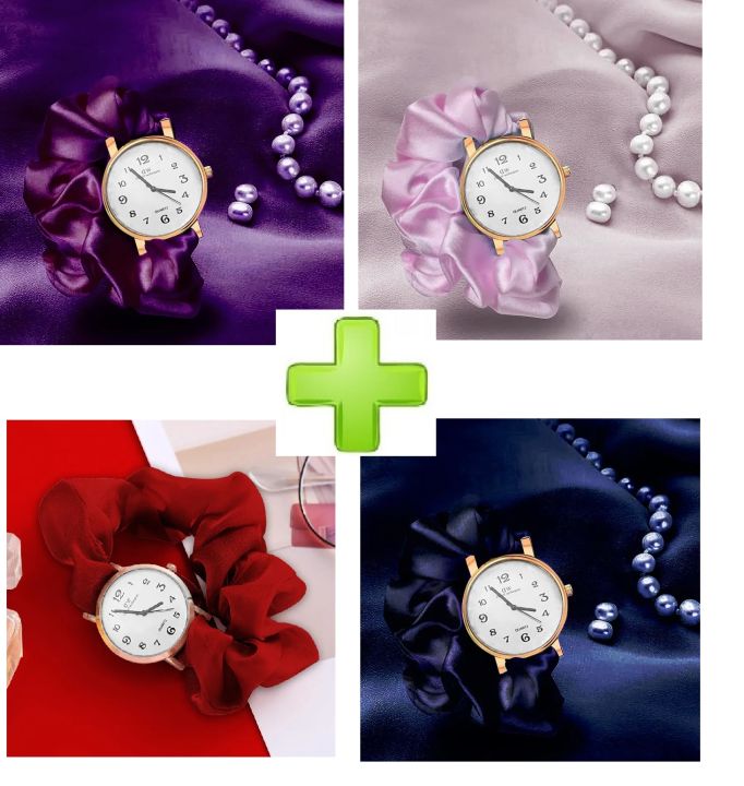 Pack of 04 - Korean watches Crunchy Watch and Bracelet watches for ...