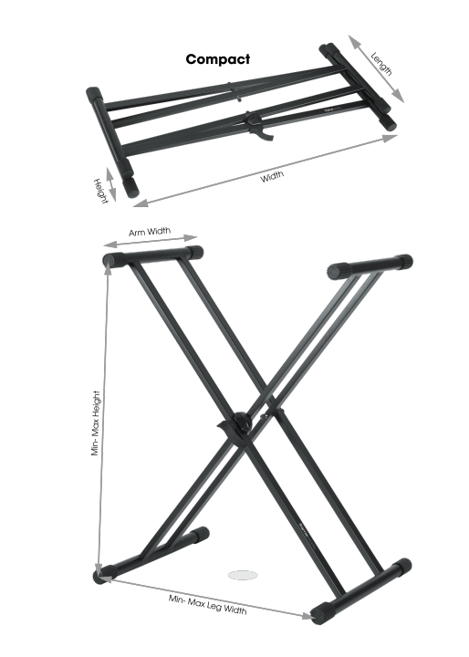 Deluxe "X" Style Keyboard Stand Double Brace X-Style Keyboard Stand ...