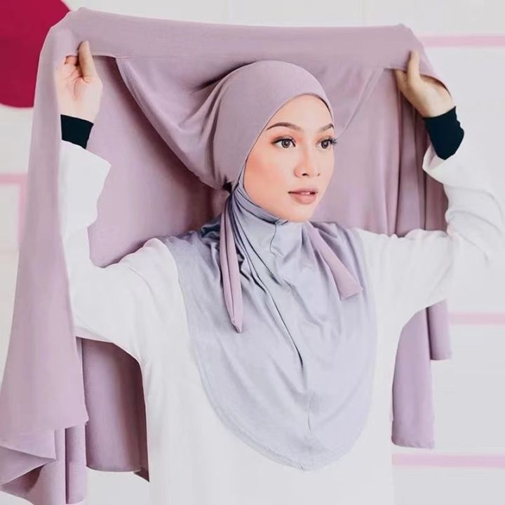 Hot Selling In Stock Instant Chiffon Hijab With Tie Back Inner ...