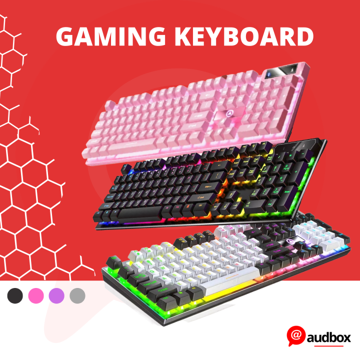 [NEW] Wired Gaming Keyboard USB Connection Mechanical Feel Keyboard RGB ...