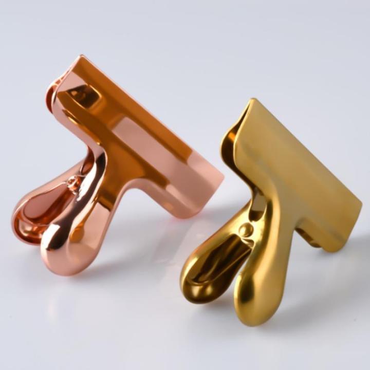 Binder Clip Luxury Rose Gold Metal Clip Paper File Bag Organizer ...