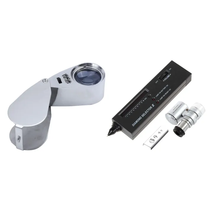 40X LED Pocket Magnifier Jeweller Eye Glass Loop Lens Magnifying Loupe ...