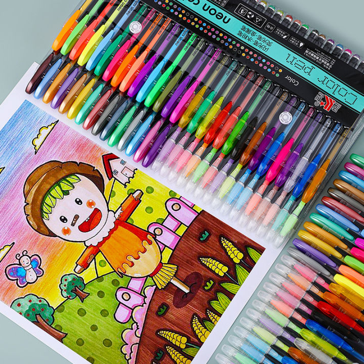 【Cesty】Flashing jelly pen, colored neutral pen, round bead pen ...