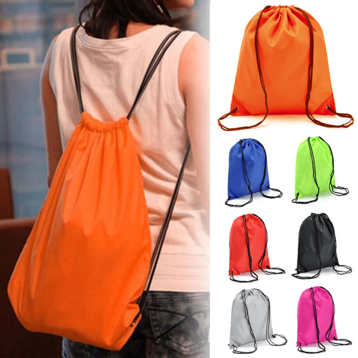 Portable Drawstring bag Convenient Shoes clothes organizer Gym Backpack Riding Pack Oxford ...