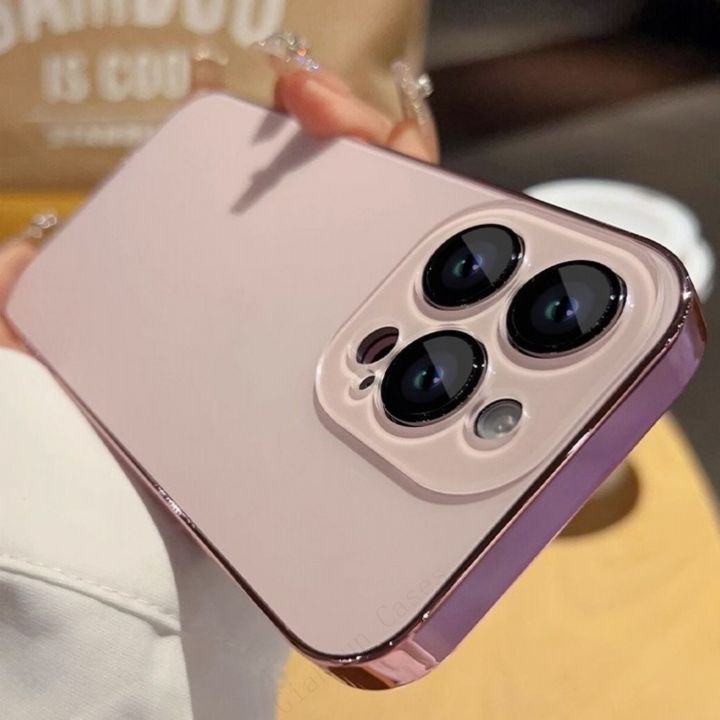 Original AG Silicone Matter Plating Bumper Phone Case For iPhone 15 14 ...