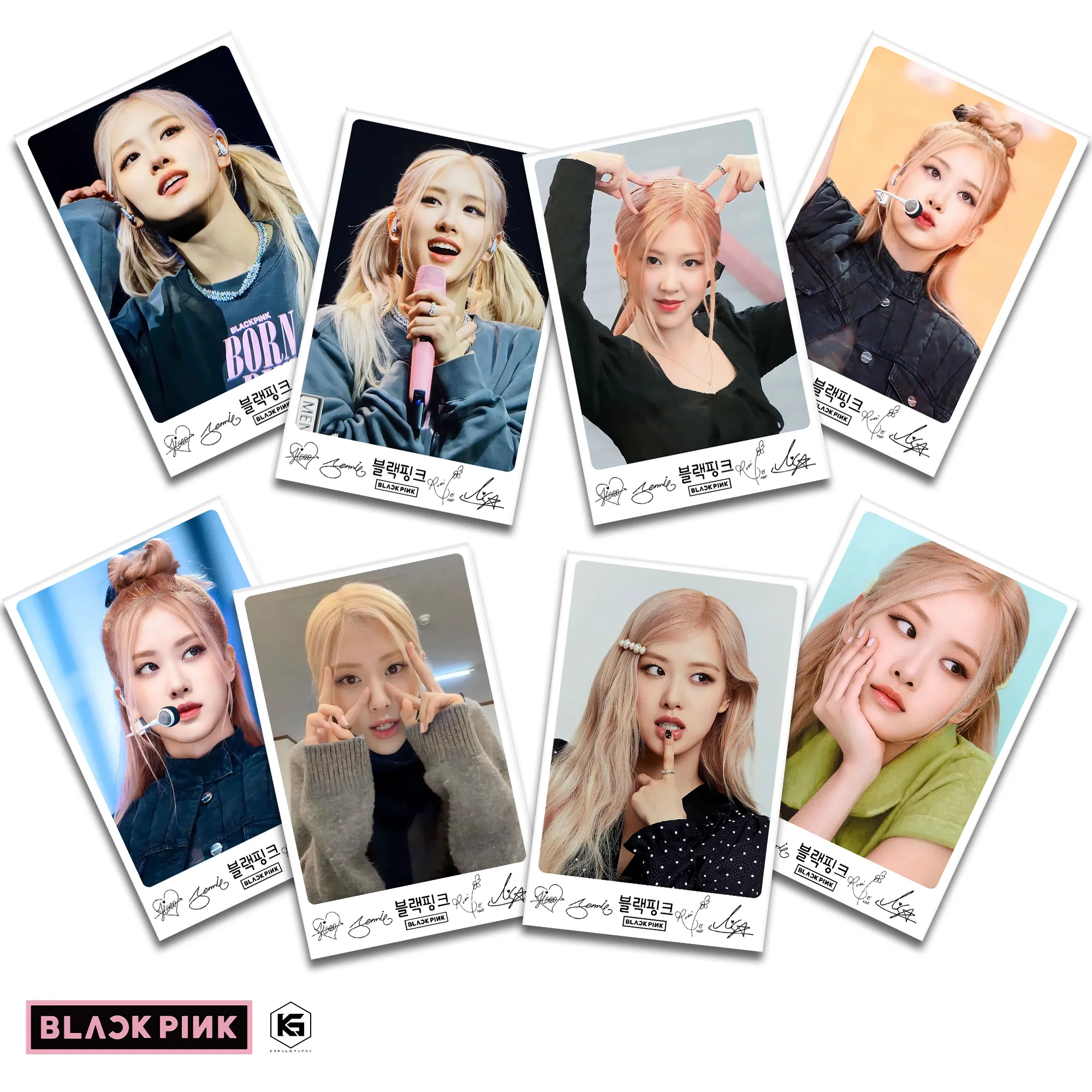 KPOP BLACKPINK Rosé Limited Edition Glossy LOMO Cards with Signatures ...