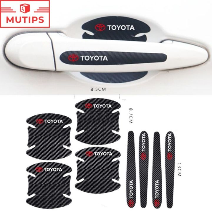 Toyota 4/8pcs Carbon Fiber Car Door Bowl Handle Protective Sticker For ...
