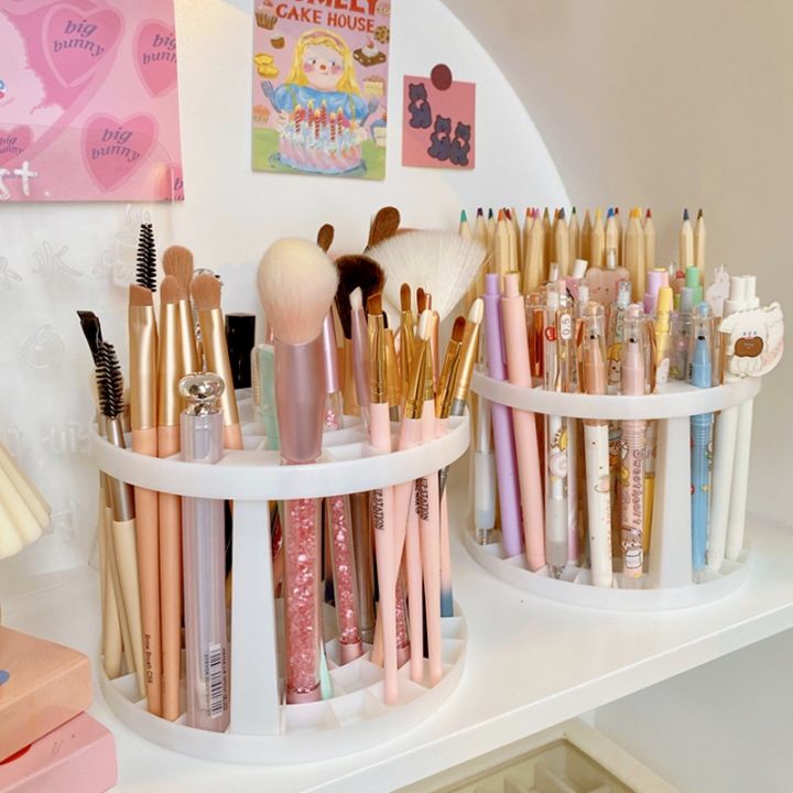 Porous Makeup Brush Storage Box Double Layer Pen Holder Cosmetic Tools ...